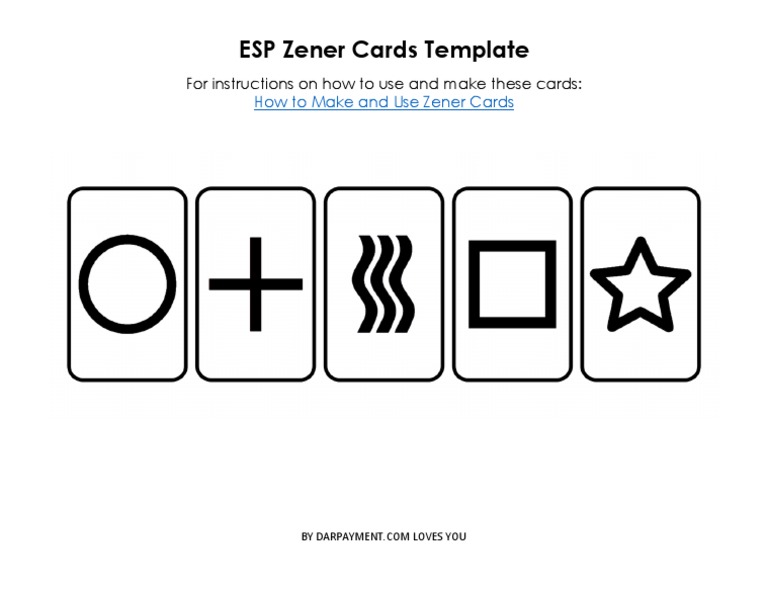 ESP Zener Cards Template PDF | PDF | Games & Activities