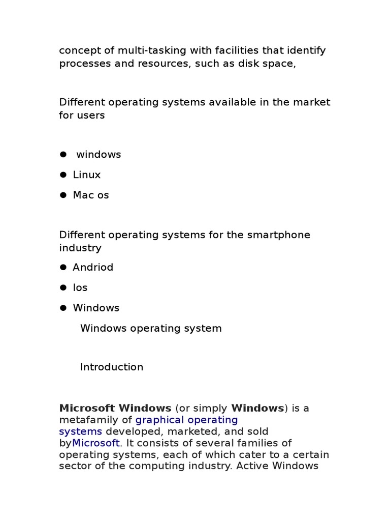 Microsoft Windows (Or Simply Windows) Is A | PDF | Microsoft Windows ...