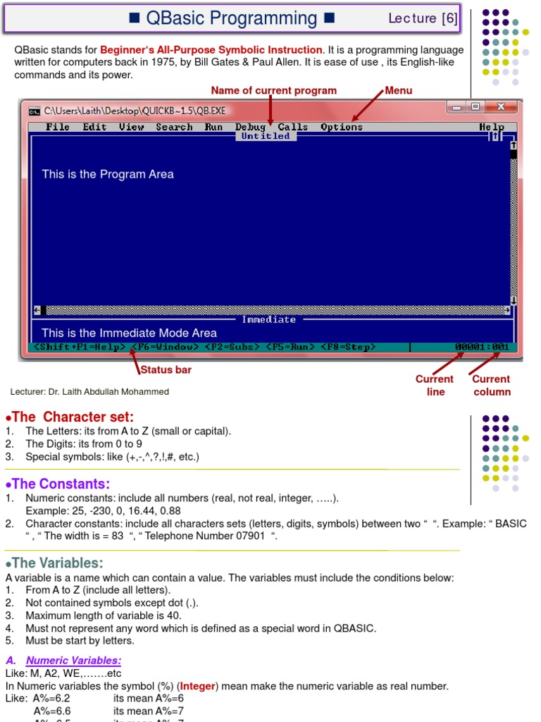 Qbasic Programming Pdf String Computer Science Variable Computer Science 