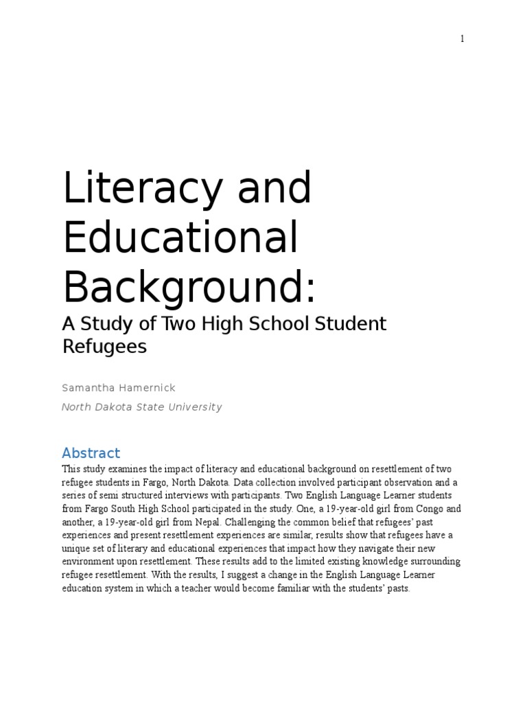 Capstone Project Paper Pdf Literacy Ethnography