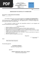 Designation Letters 2016 Sample | PDF | Head Teacher | Public Economics