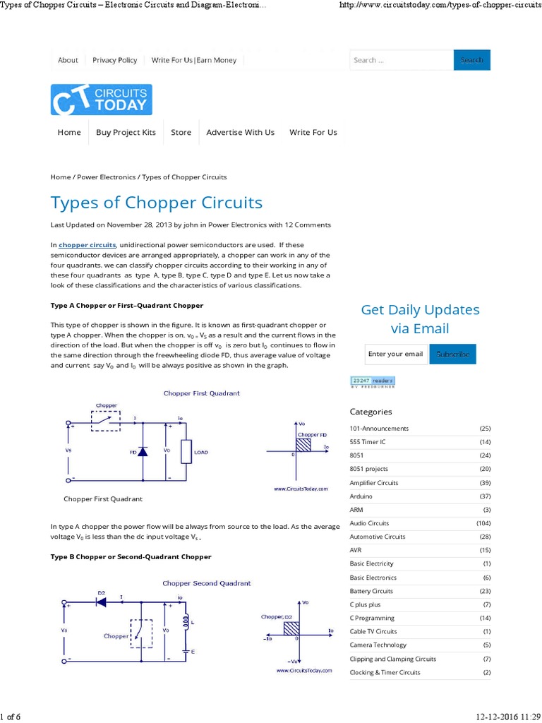 Types of Chopper Circuits | PDF | Electronic Circuits | Field Effect ...