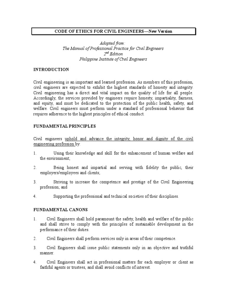 CHP 3b - CODE OF ETHICS & PROFESSIONAL OBLIGATIONS FOR CIVIL ENGINEERS ...