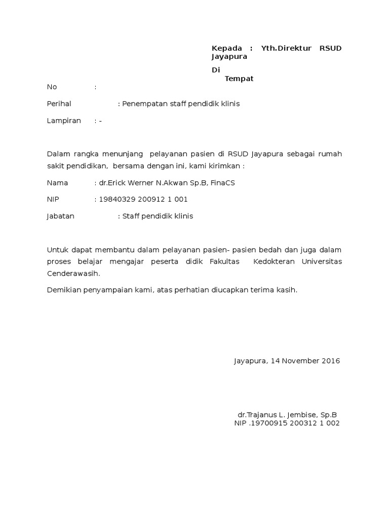 Surat TMT DR - Akwan | PDF