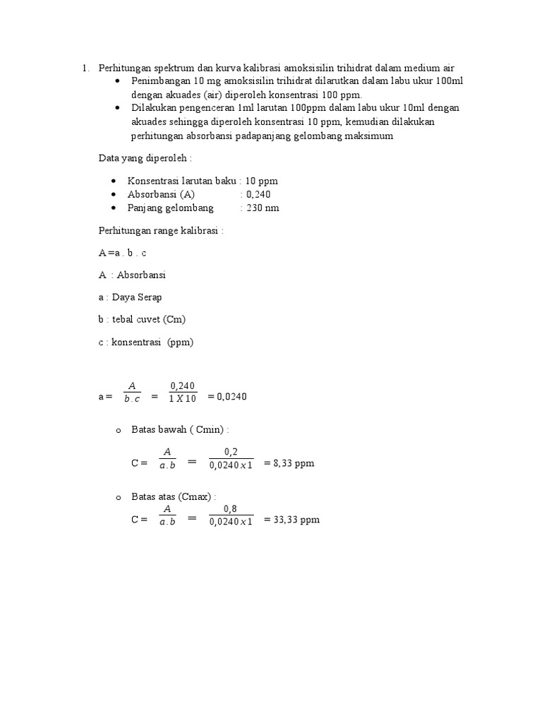 Perhitungan Kadar Dan Disolusi | PDF