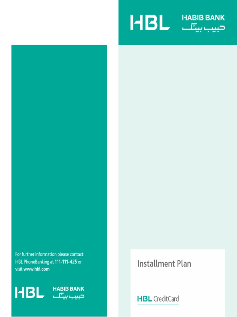 HBL Installment Plan Overview | PDF | Payments | Credit (Finance)