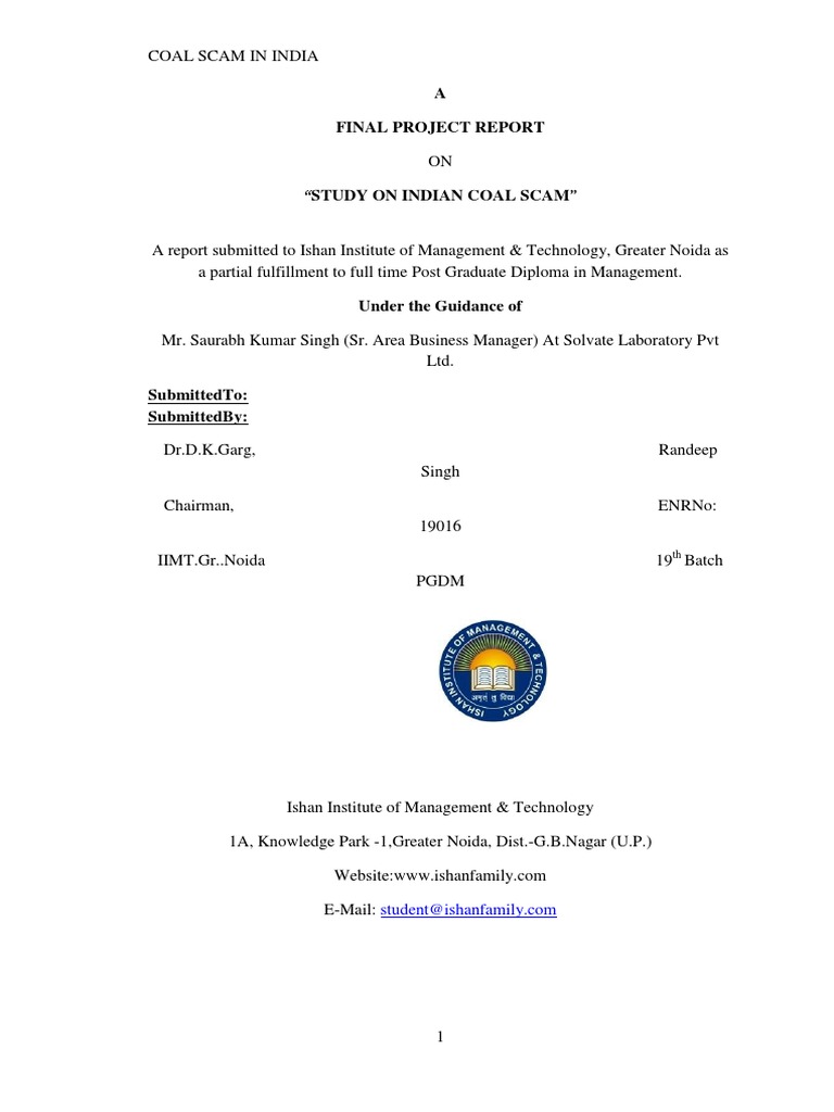 Coal Scam in India | PDF | Bituminous Coal | Coal