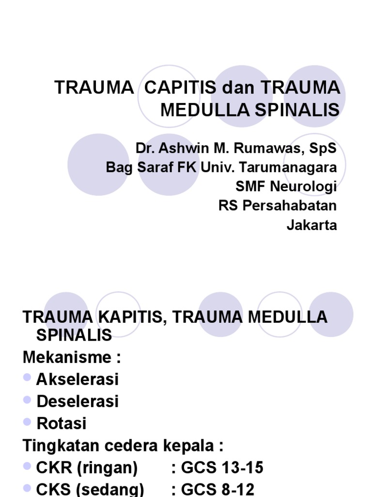 Trauma Kapitis Medula Spinalis | PDF