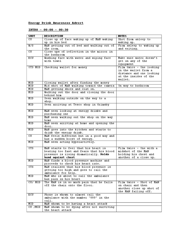 Shooting Script Template | PDF