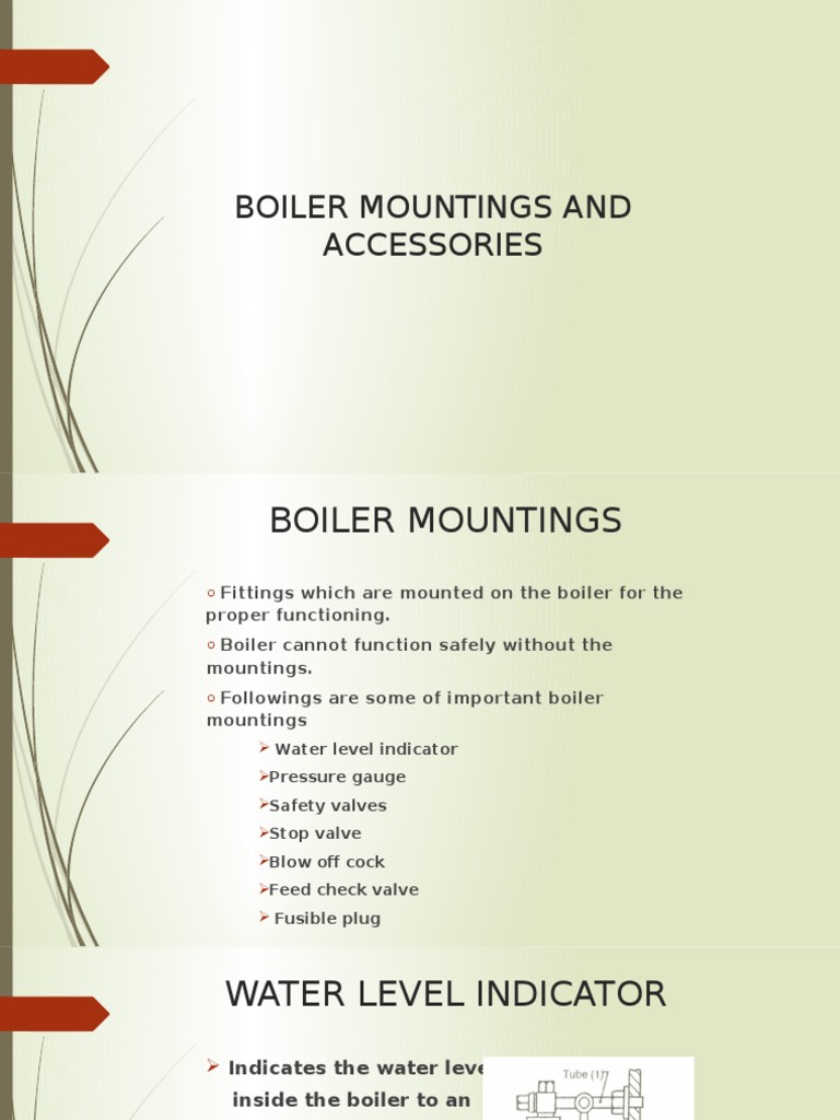Boiler Mountings and Accessories Overview | PDF