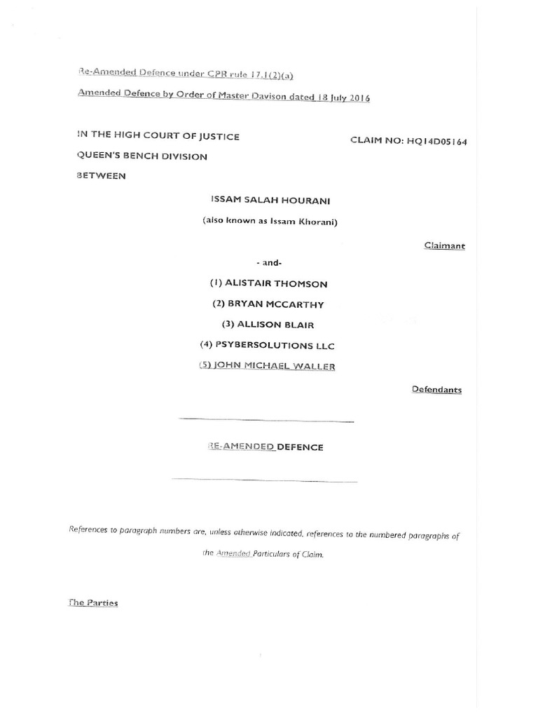 Issam Hourani Defence Documents | PDF