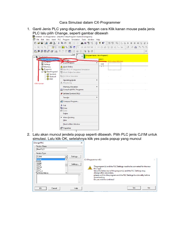 Cara Simulasi & Transfer Cx-Programer | PDF