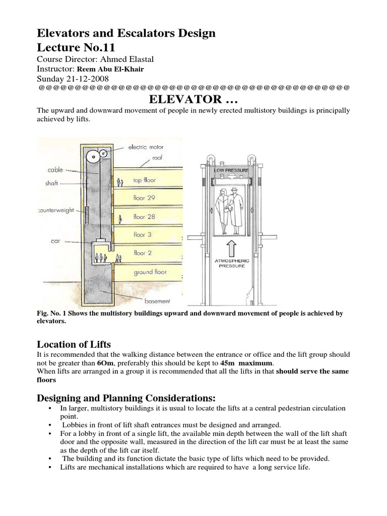 Elevators and Escalators Design PDF | PDF | Escalator | Elevator