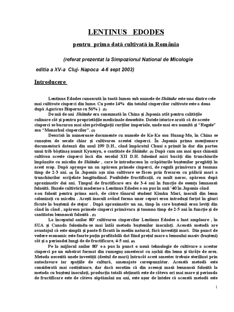 Lentinus Edodes | PDF