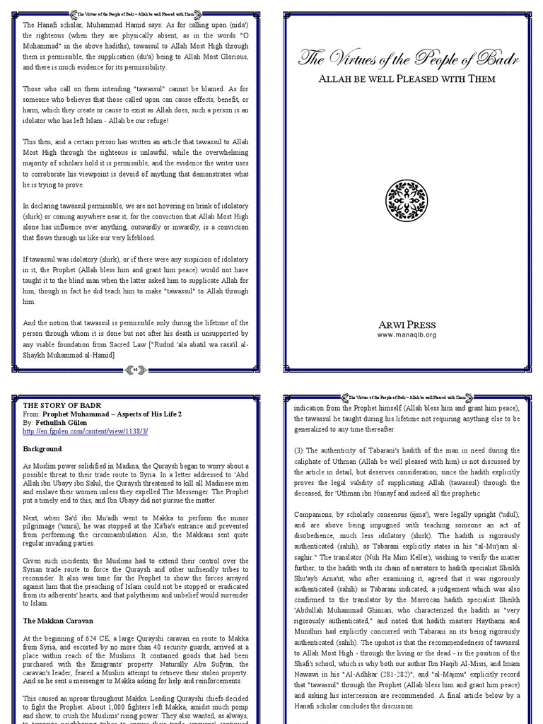 Ahli Badar ENGLISH | PDF | Hadith | Muhammad
