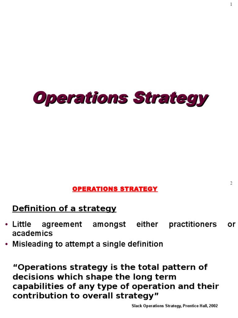 Defining Operations Strategy | PDF | Strategic Management | Marketing