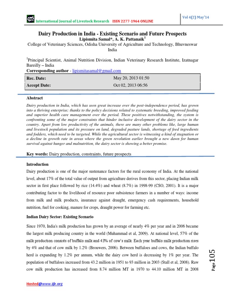 Indian Dairy Industry Pdf Dairy Cattle Milk