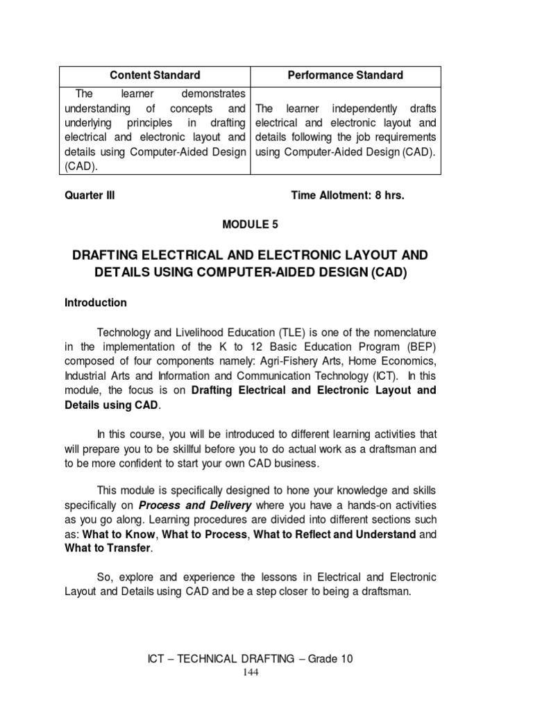 D-TD - GRade 10 - LM - Module 5 Drafting Electrical and Electronic ...