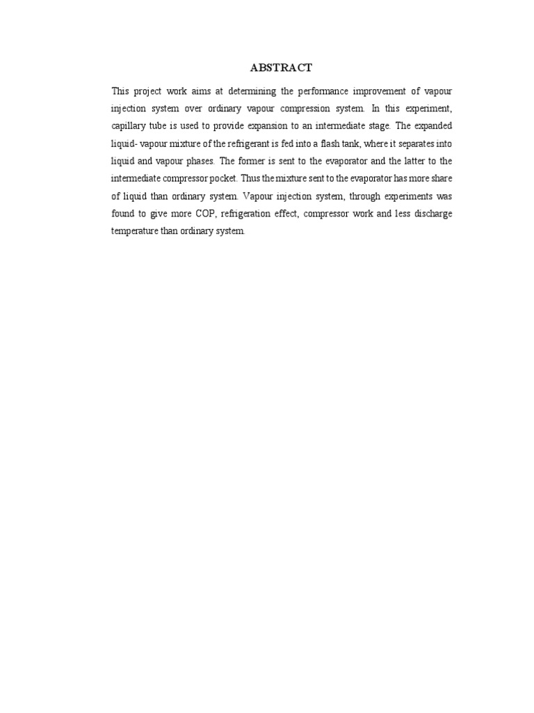 Experimental Analysis of Flash Tank Refrigeration System | PDF | Gas ...