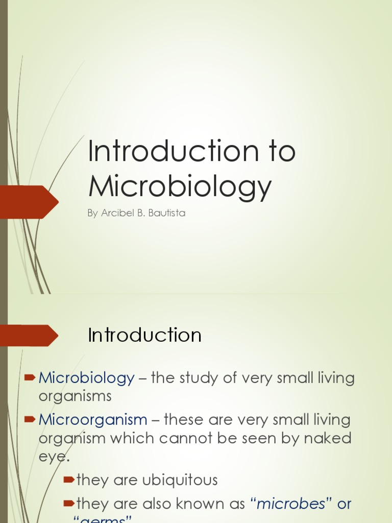Introduction To Microbiology | PDF | Microbiology | Microorganism