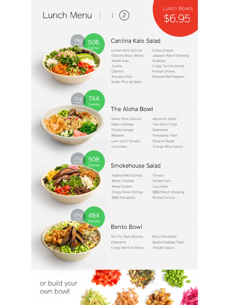 Eatsa Menu Page 2 | PDF