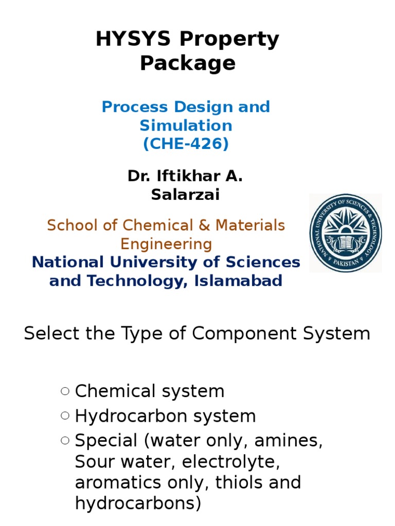 HYSYS Property Package | PDF