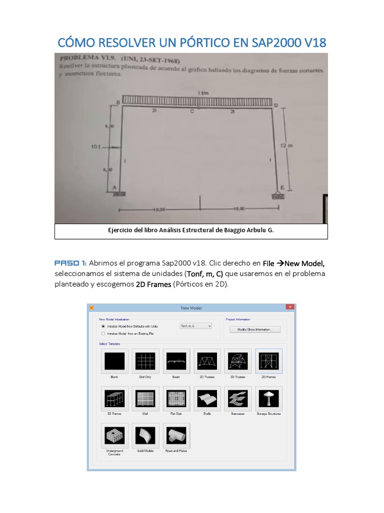 Resolver Un Pórtico en Sap2000 v18 | PDF | Métodos y materiales de enseñanza | Tecnología