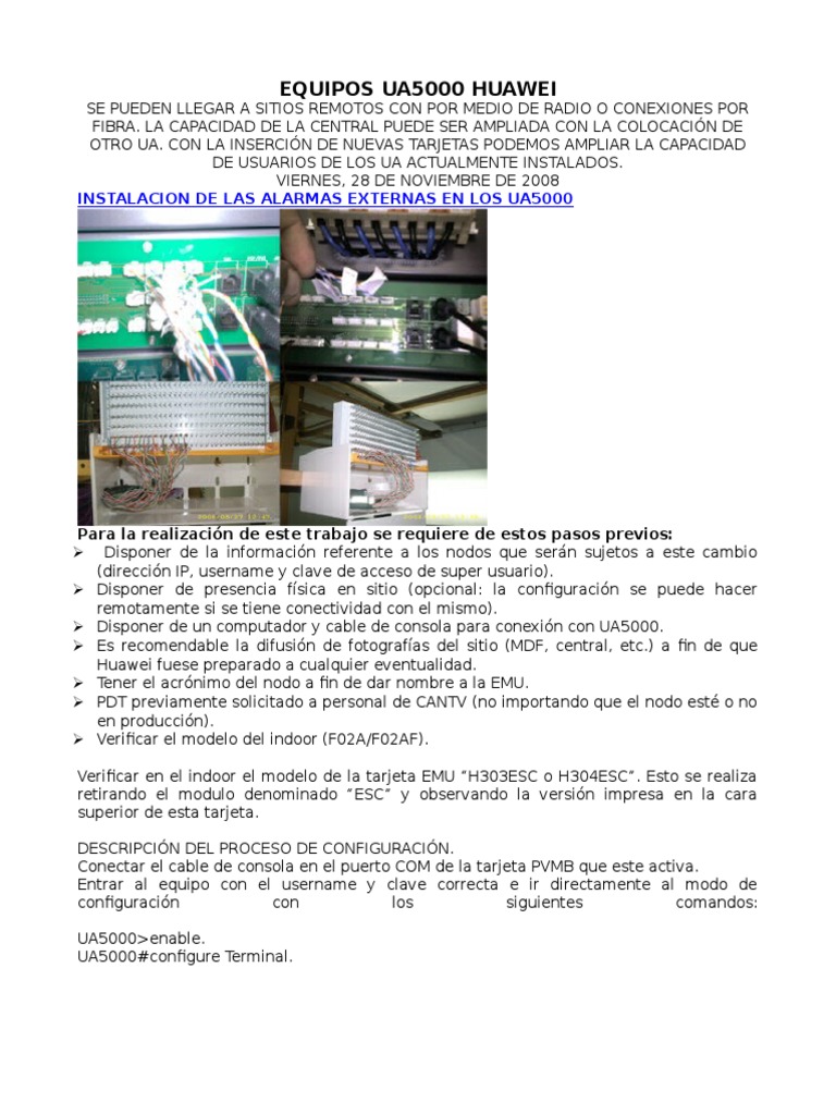 Equipos Ua5000 Huawei | PDF | Conmutador de red | Equipo de ...
