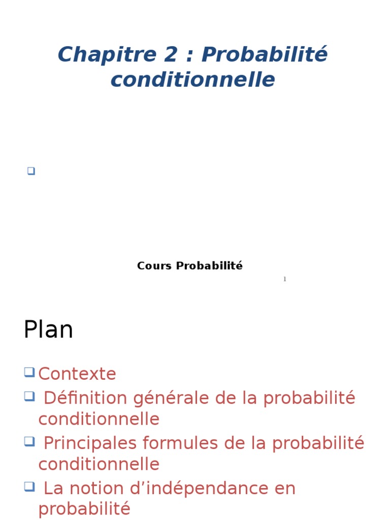 Cours Proba 2 | PDF | Hasard | Probabilité