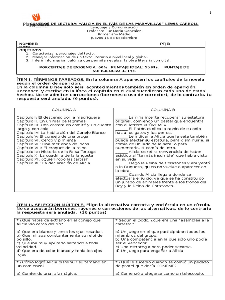 Alicia en El País de Las Maravillas | PDF | Las aventuras de Alicia en ...