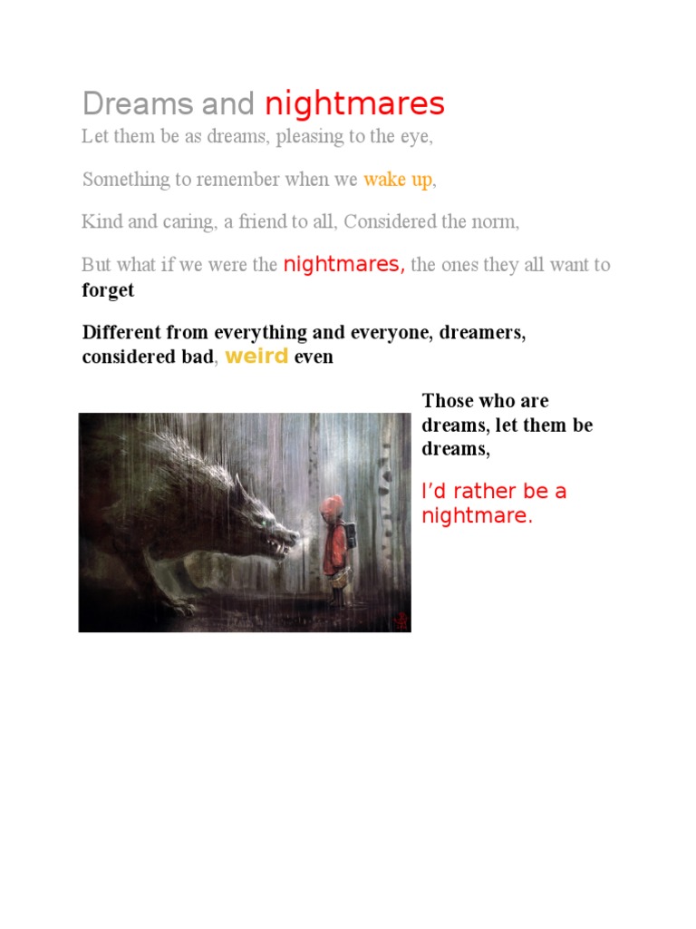 Dreams vs. Nightmares: A Reflection | PDF