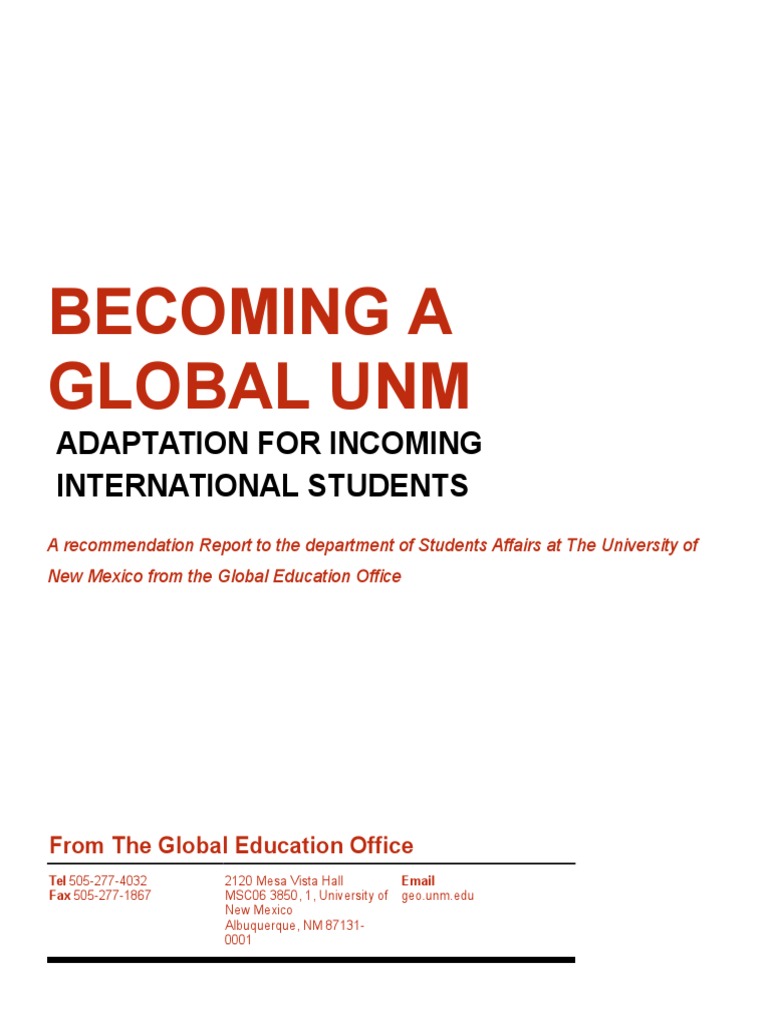 Recommendation Report Final | PDF | International Student | Education ...