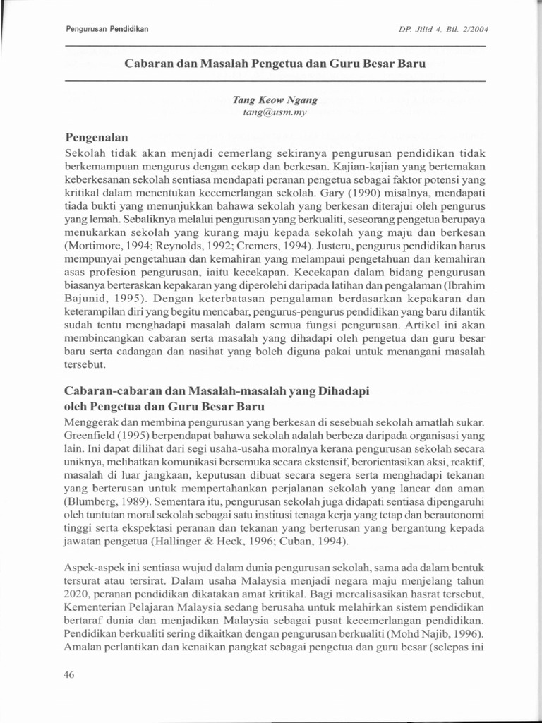 Cabaran Guru Besar | PDF