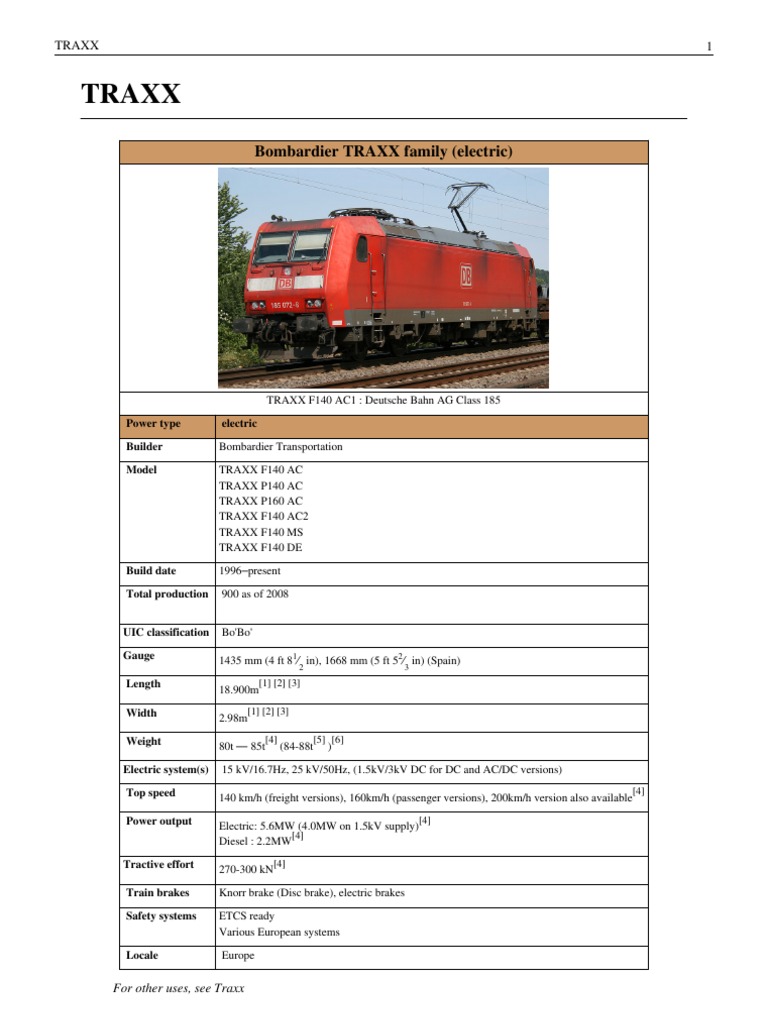 Bombardier Traxx | PDF | Rail Transport | Rolling Stock