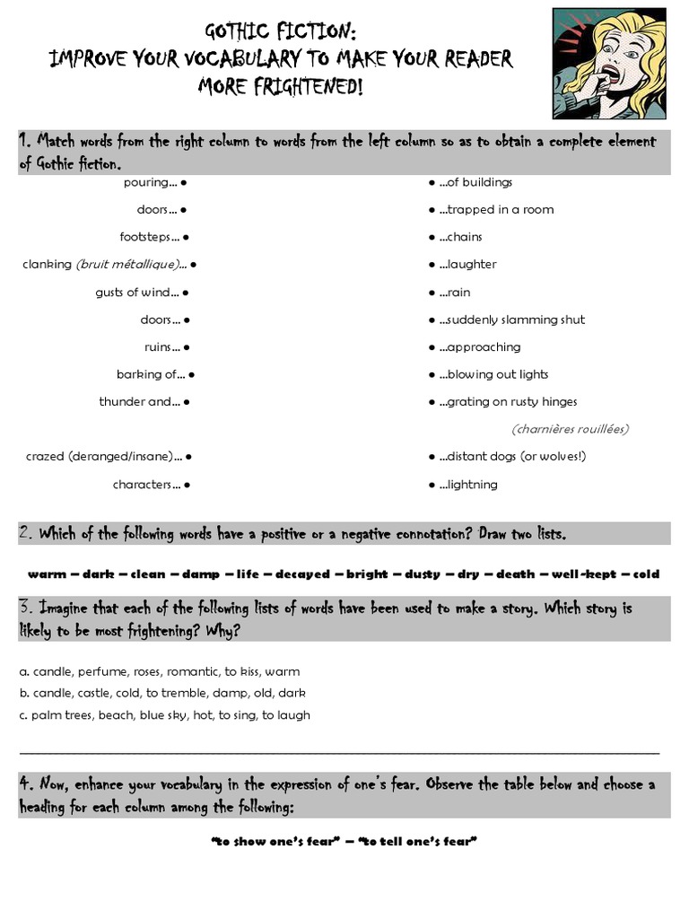 Gothic Fiction Vocab | PDF