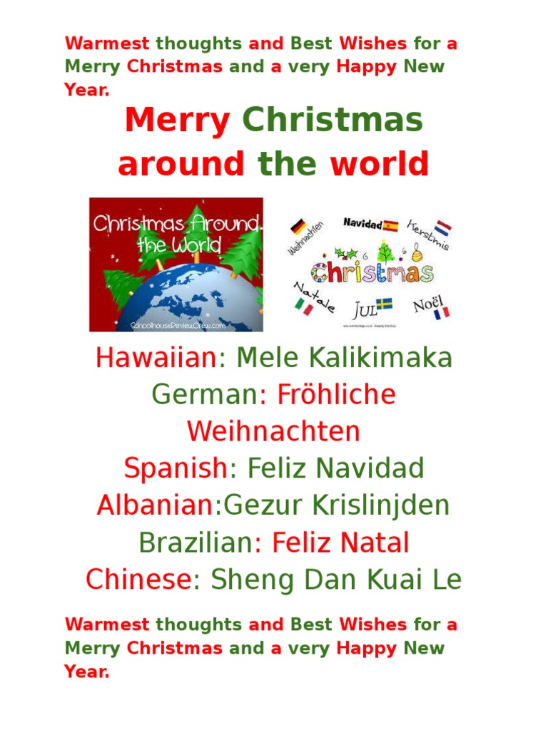 Global Christmas Greetings | PDF | Foreign Language Studies | Religion ...