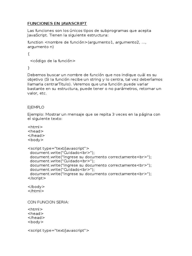 Funciones en Javascript y Formularios | PDF | Script Java | Contraseña