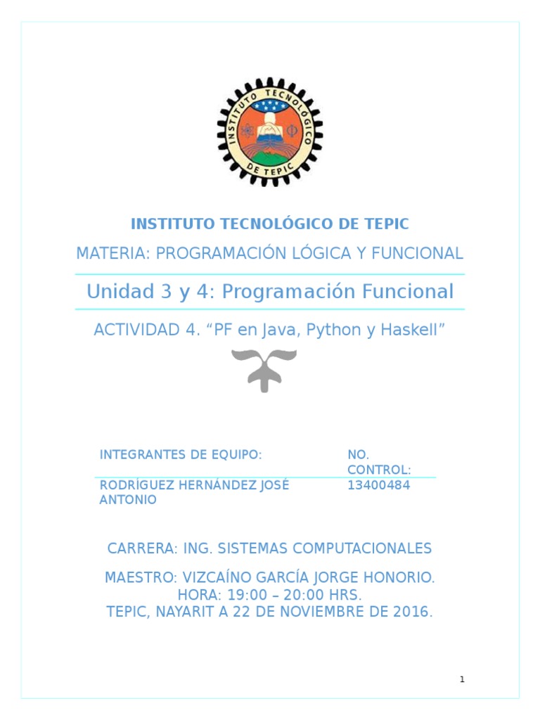 Programación Funcional en Python, Haskell y Java | PDF | Python (lenguaje de programación ...