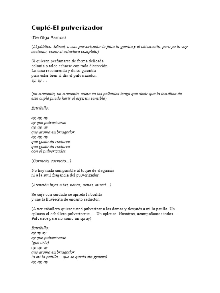 Cuplé-El Pulverizador | PDF