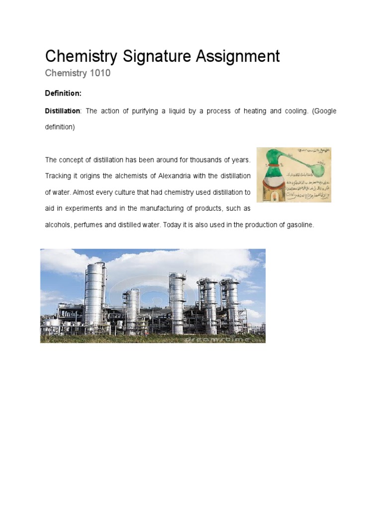 Chemistry Signature Assignment | PDF