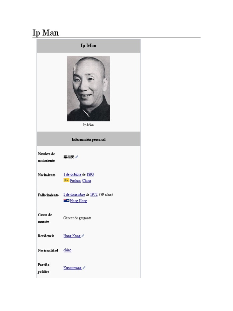 Ip Man | PDF | Deportes de combate | Artes marciales del este asiático