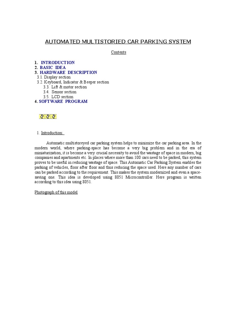 Automated Multistoried Car Parking System | PDF | Digital Technology ...