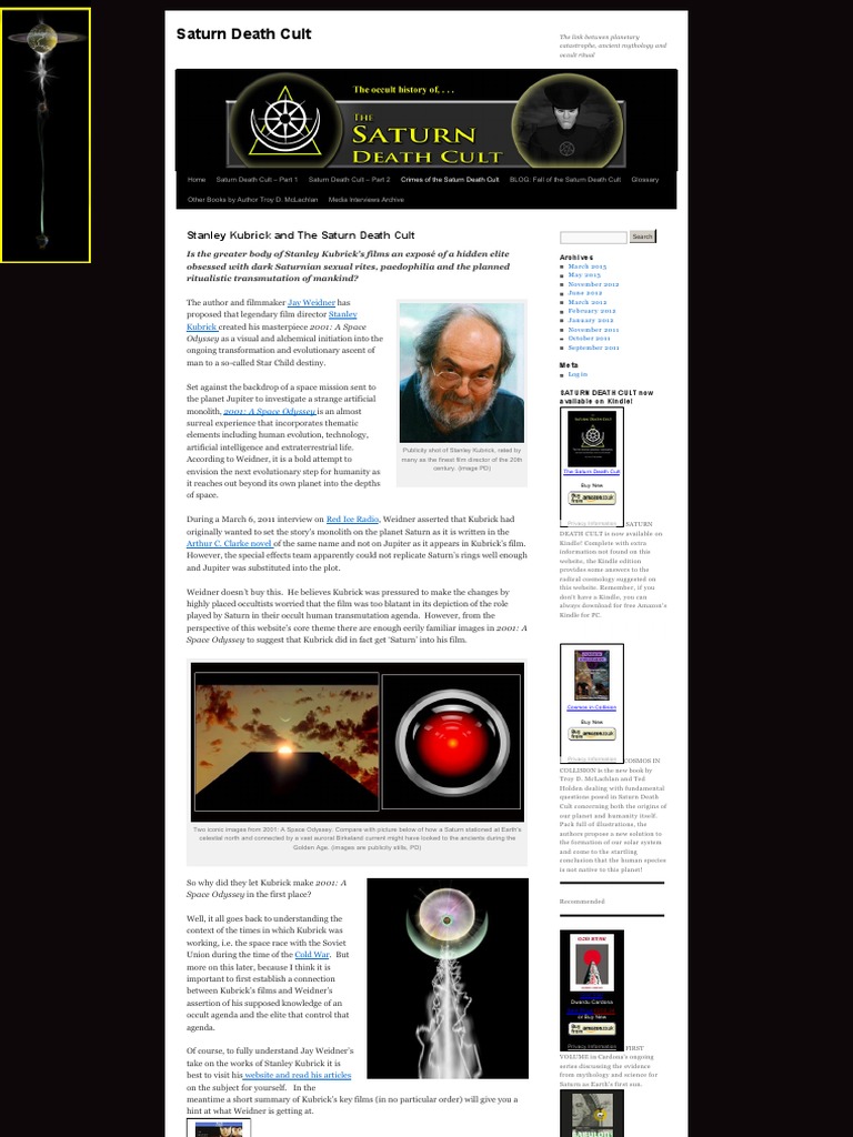 Stanley Kubrick and the Saturn Death Cult _ Saturn Death Cult | Saturn ...