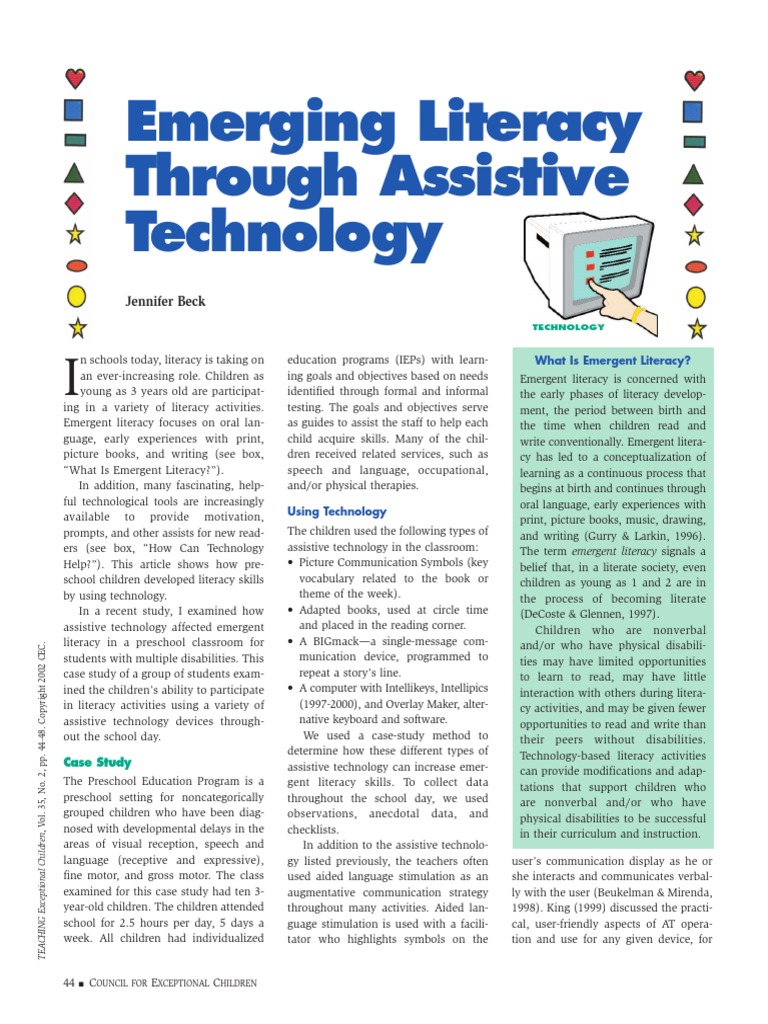 Emerging Literacy Through Assistive Technology | PDF | Literacy ...