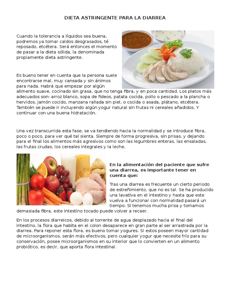 Dieta Astringente para La Diarrea | PDF | Bienestar