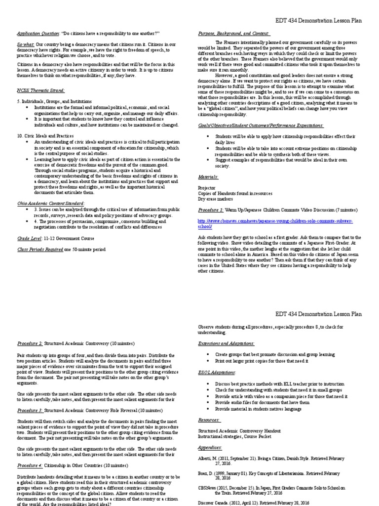 Citizenship Responsibilities in Democracy | PDF | Citizenship | Democracy