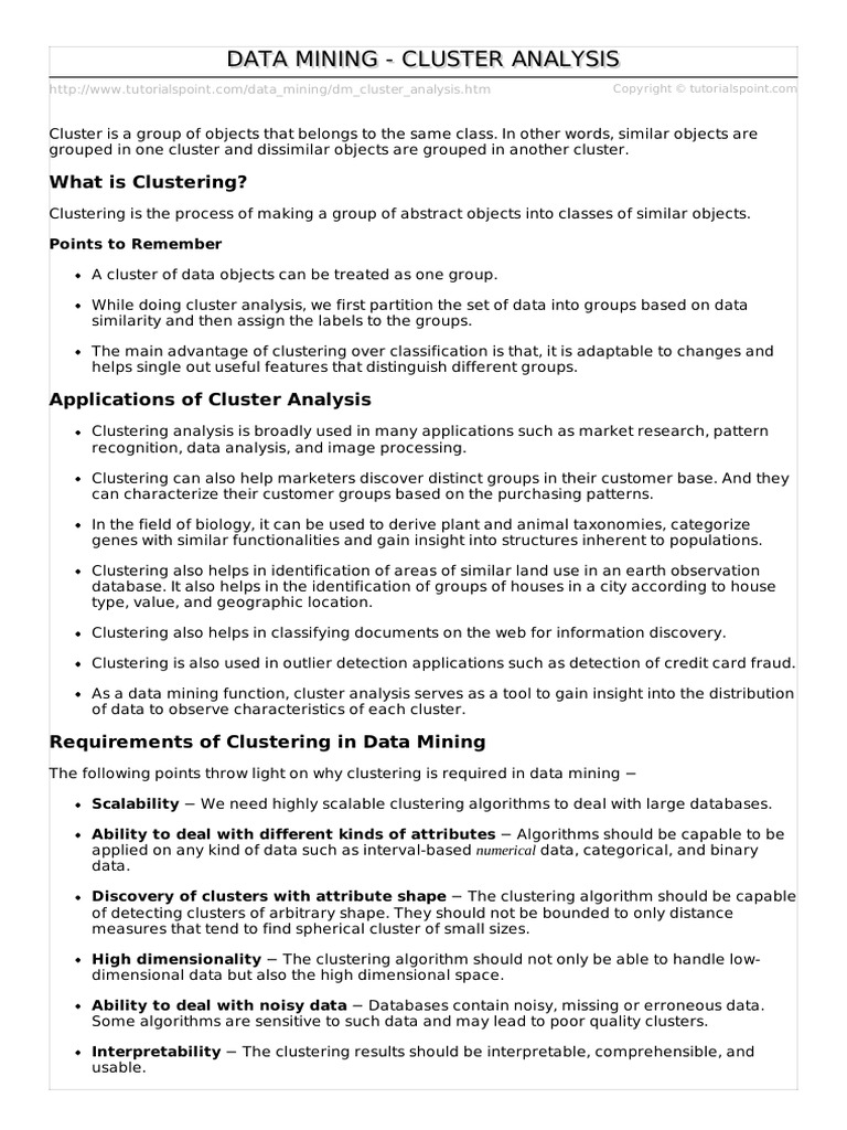 DM Cluster Analysis | PDF | Cluster Analysis | Data Mining