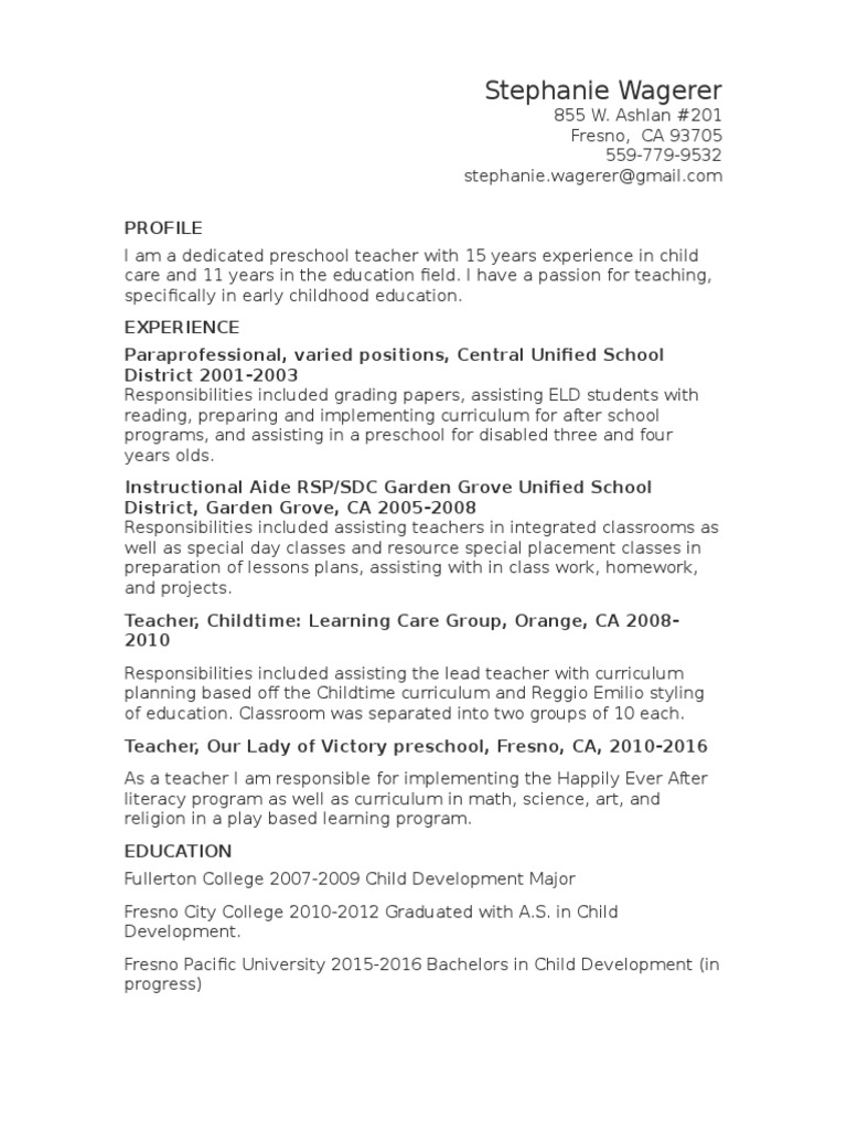 Resume Weebly Final | PDF