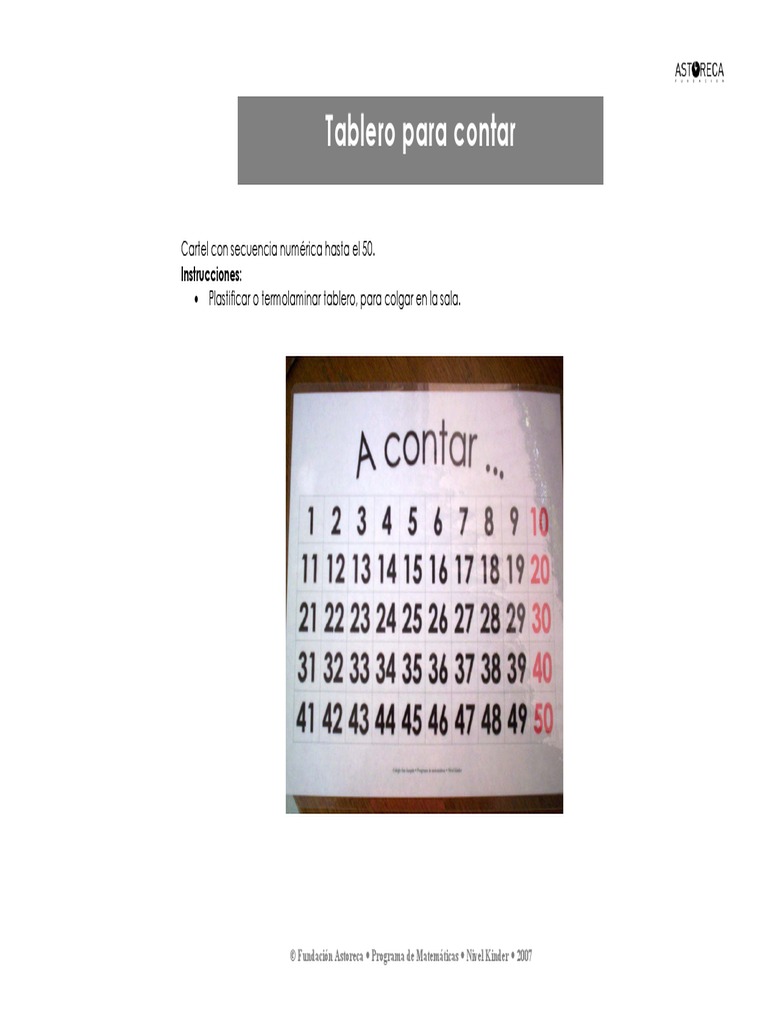 Tablero Numérico del 1 al 50 | PDF