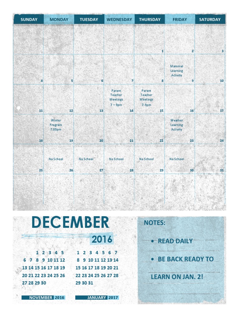 December Calendar | PDF
